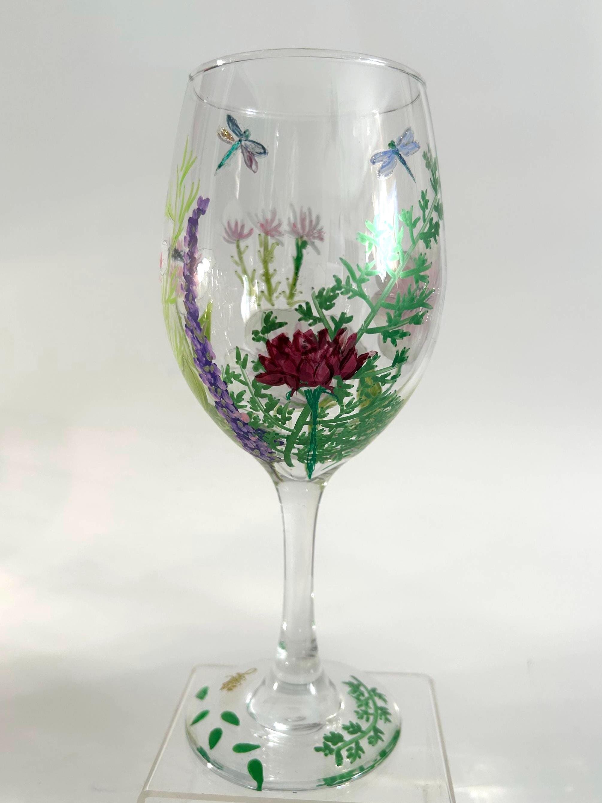 Hand-painted Wine Glasses, Personalized Wine Glasses, Hand-painted ...