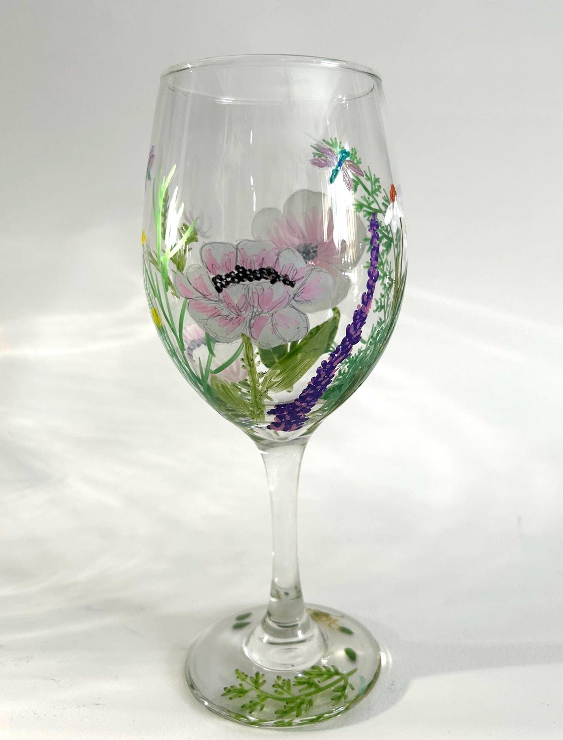 Hand-painted Wine Glasses, Personalized Wine Glasses, Hand-painted ...
