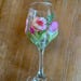 Pink Lady, Hand-painted Floral Wine Glass: Elegant Wildflower Glassware ...