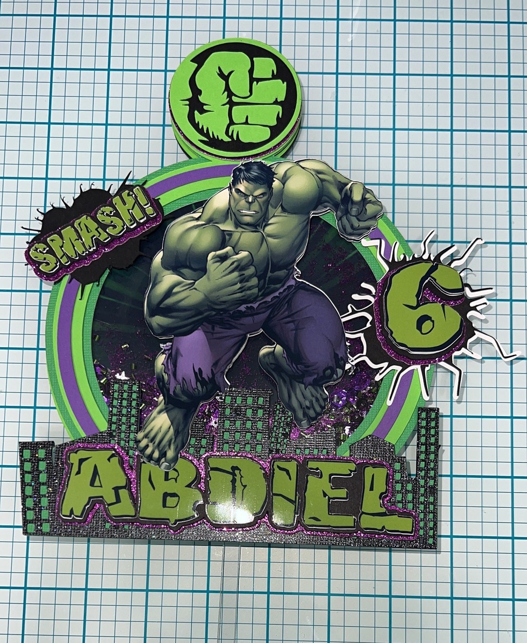 Hulk Cake Topper, Cake Topper With Shaker, Cake Topper With Light, the ...