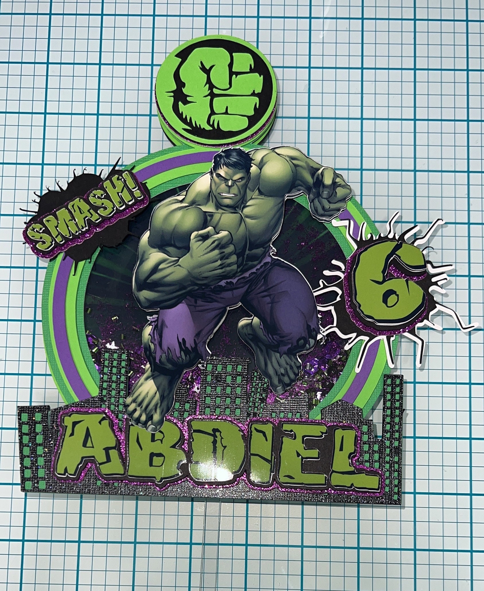 Hulk Cake Topper, Cake Topper With Shaker, Cake Topper With Light, the ...