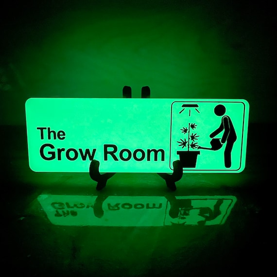 The Grow Room Sign Glow in the Dark Growers Plaque - Etsy