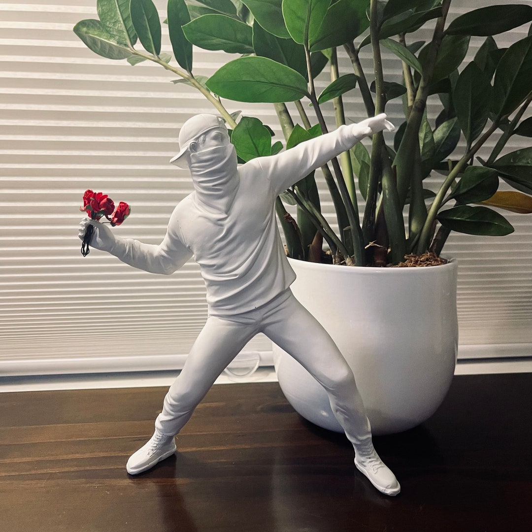 Rage the Flower Thrower Statue Banksy Modern Art Graffiti Artist ...