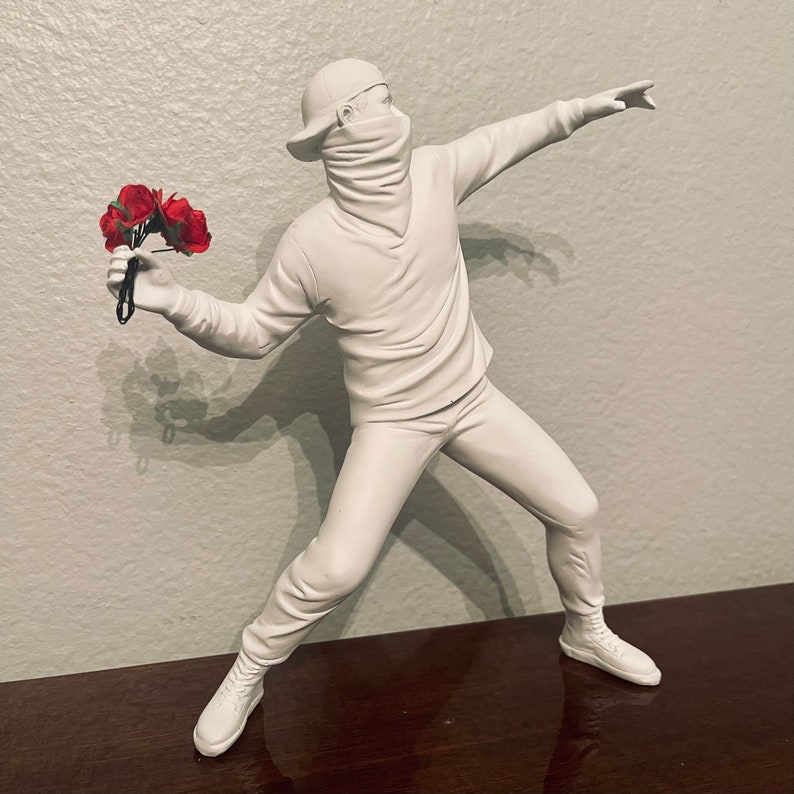Rage the Flower Thrower Statue Banksy Modern Art Graffiti - Etsy