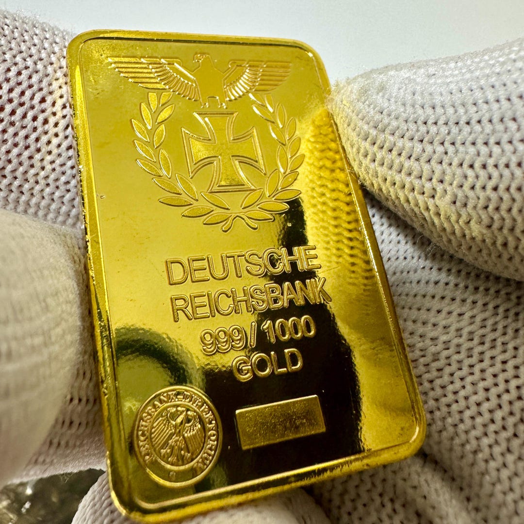 1oz Deutsche Gold Bar REPLICA Reichsbank - Gold-plated Bullion 24K ...