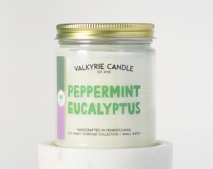 Peppermint & Eucalyptus Candle - Etsy