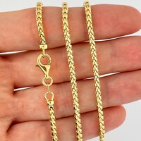 14k Solid Gold Diamond Cut Franco Chain Necklace (4.40mm, 20-24") - Etsy