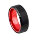8mm Black Red Two-tone Solid Tungsten Ring Personalized Engraving - Etsy