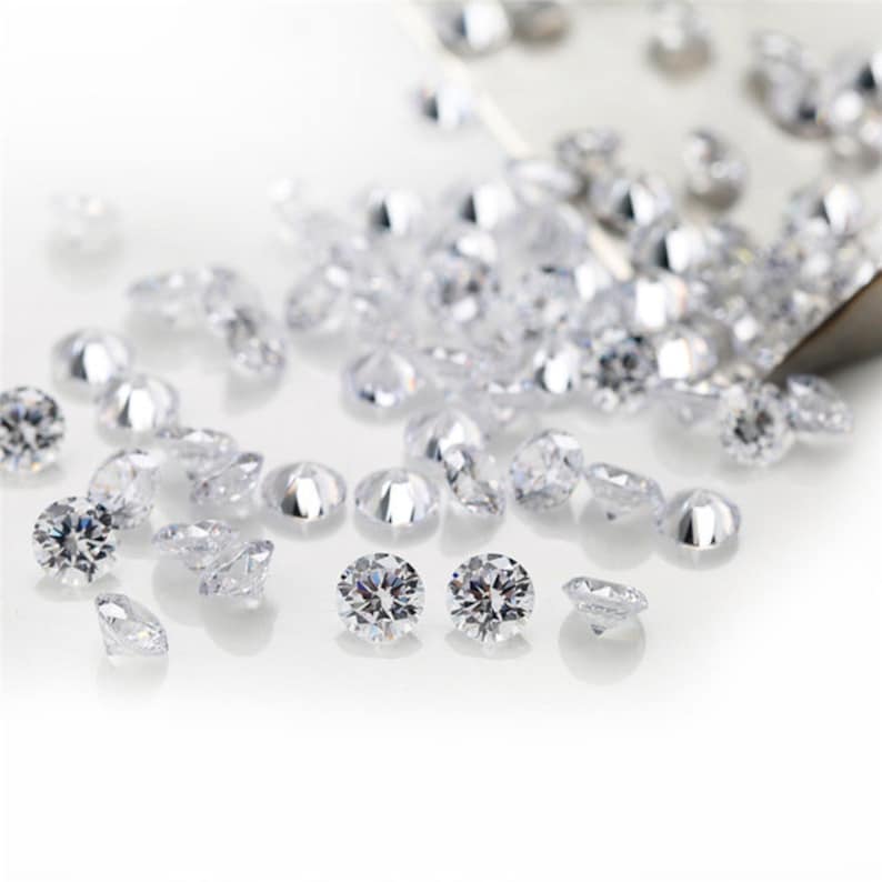 Round Cubic Zirconia Diamond Simulant Brilliant Cut Loose - Etsy