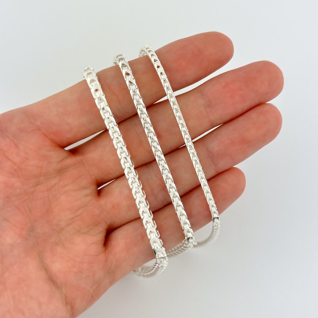 Franco 925 Sterling Silver Italian Heavy Solid Chain Square Franco High ...
