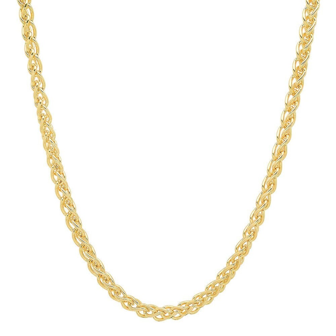 14k Yellow Gold Wheat Chain Classic Italian Necklace Solid Link - Etsy