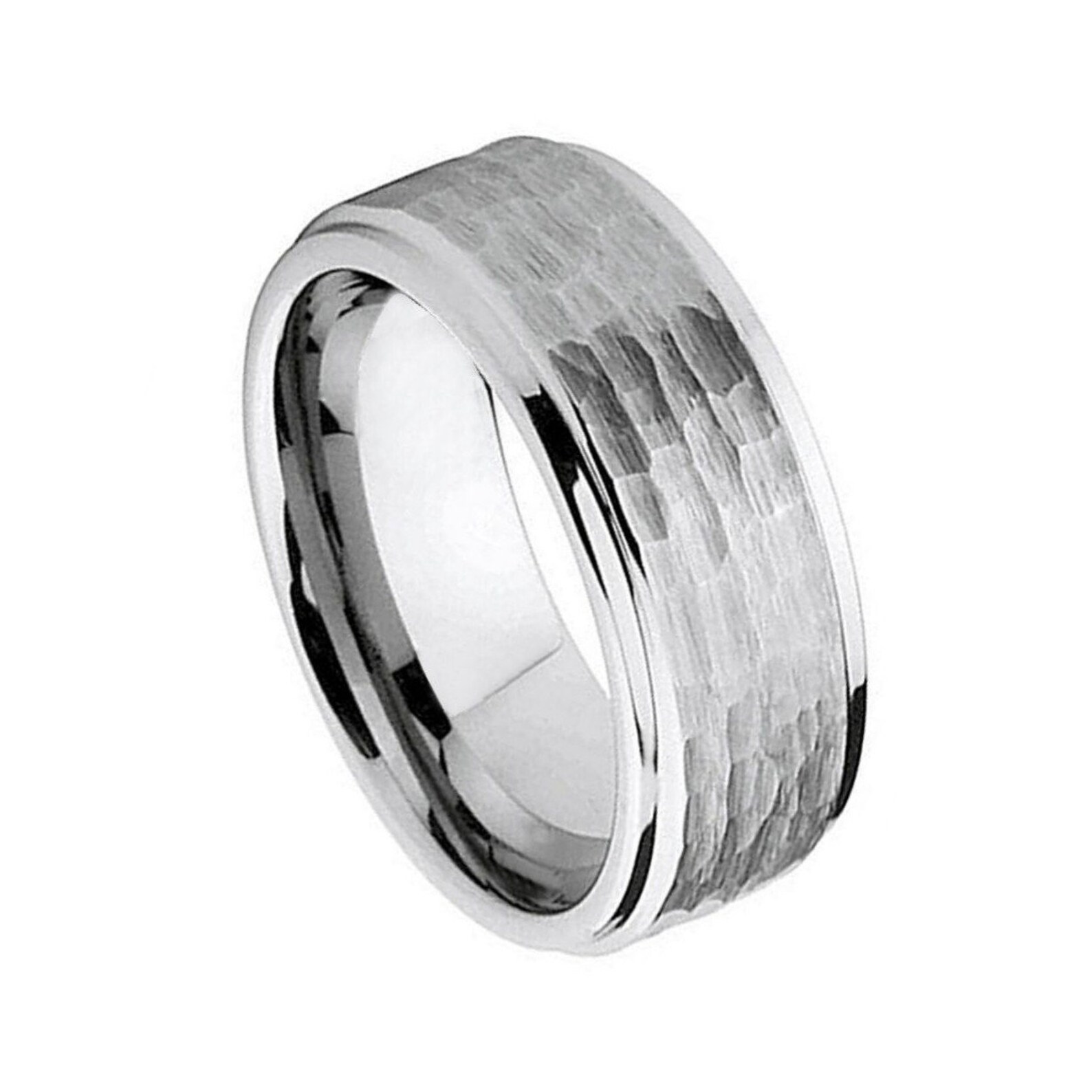 Hammered Tungsten Ring 9mm 2-tone Comfort Fit Wedding Band - Etsy