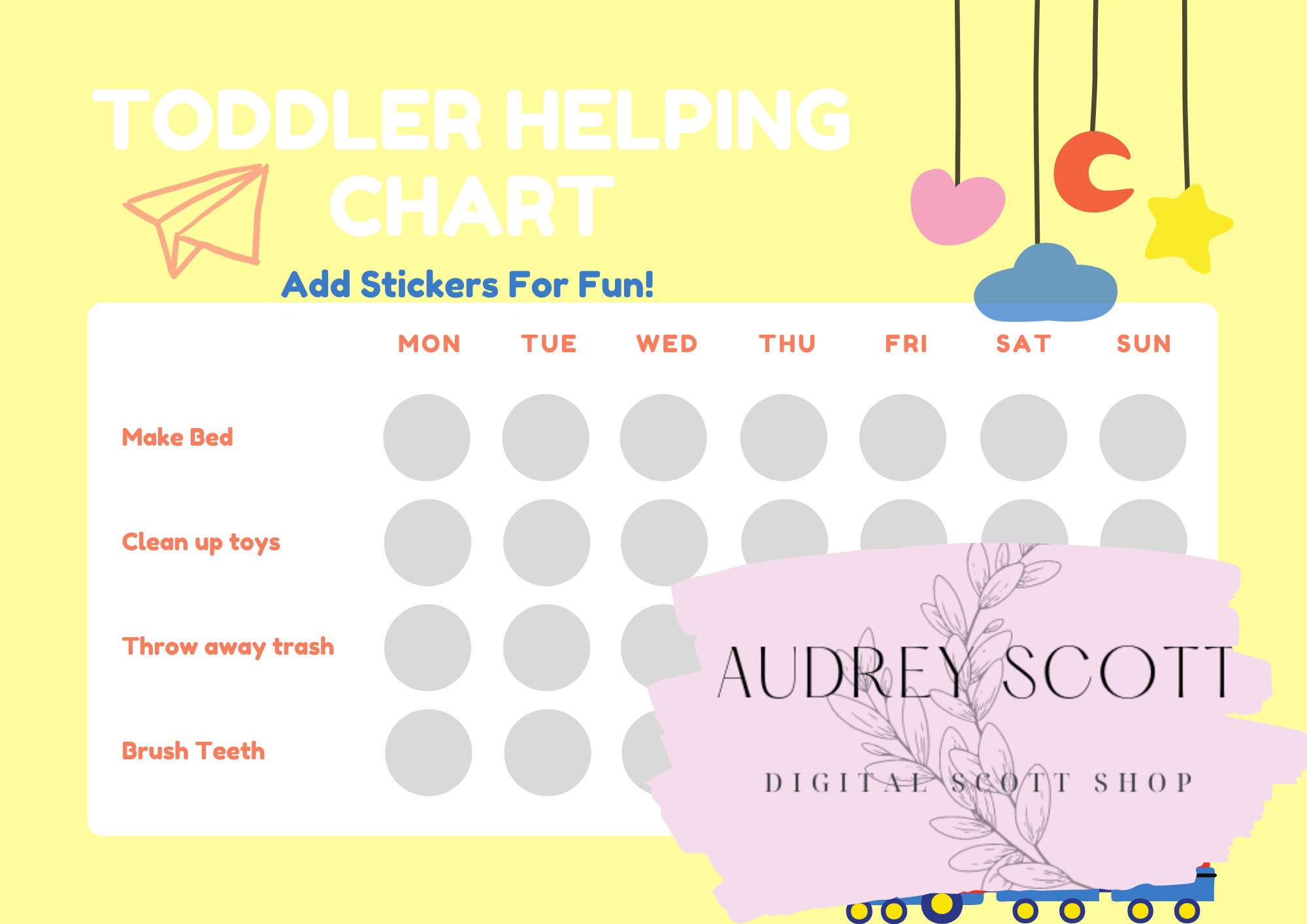 PRINTABLE Toddler Charts Potty Learning Responsibility Helping Chart ...