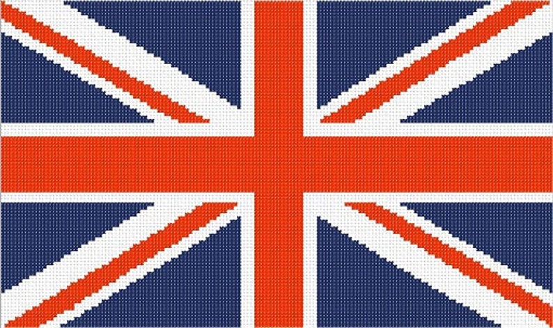 Union Jack Cross Stitch Pattern - Digital Download PDF - Etsy
