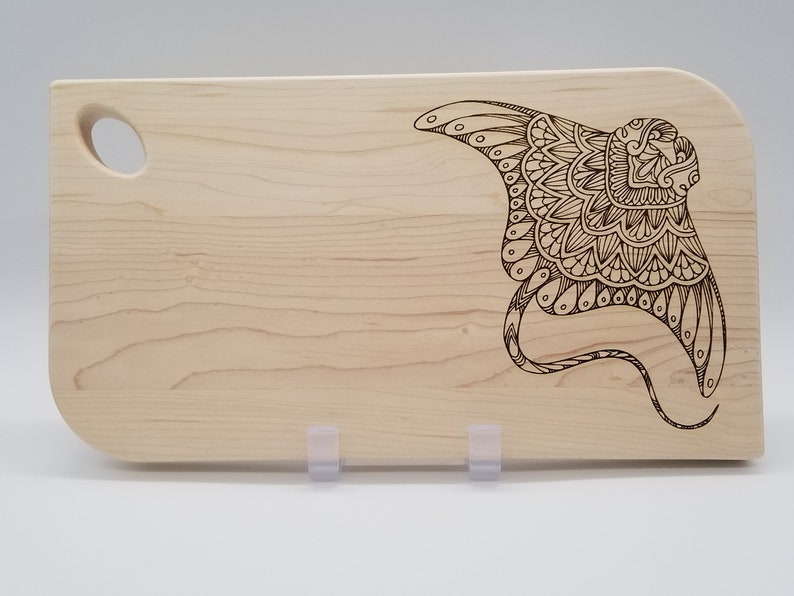 Manta Ray Whimsical Mandala Zentangle Charcuterie Cutting Board ...