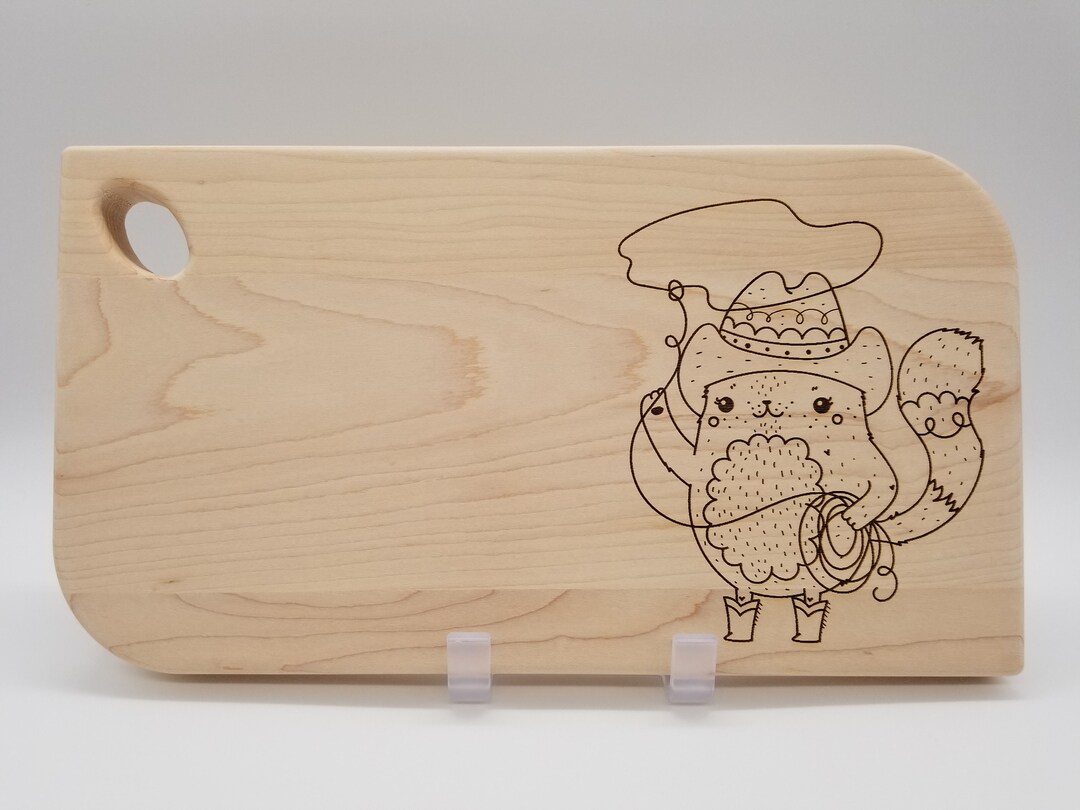 Roping Cat Whimsical Charcuterie Serving Cutting Board Functional Art ...