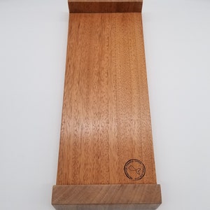 Sapele Hardwood Waterfall Raised Tray Art Stand Wood Riser Minimalist ...