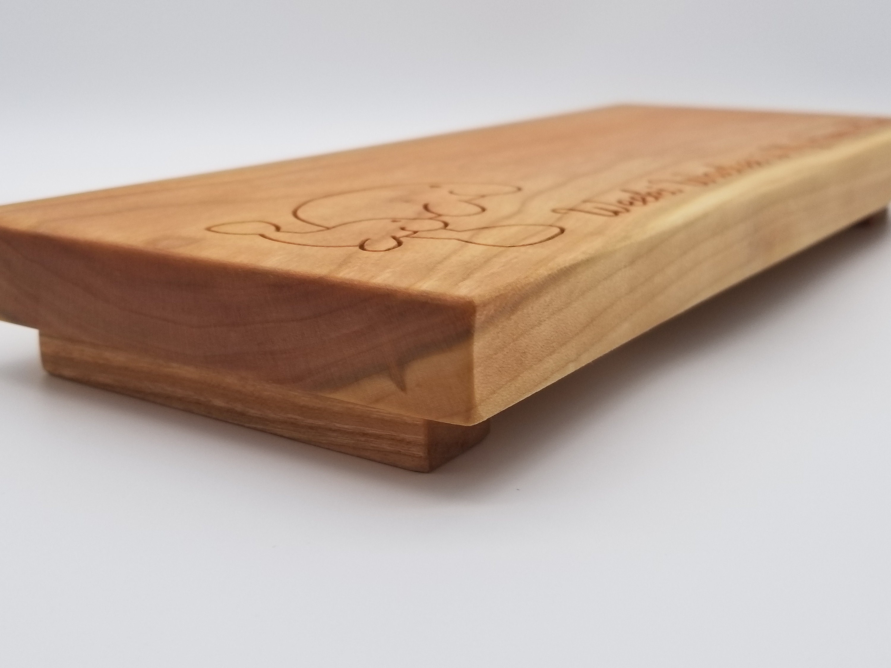 Mom & Baby Manatee Hardwood Raised Tray | Home Decor | Plant Stand ...