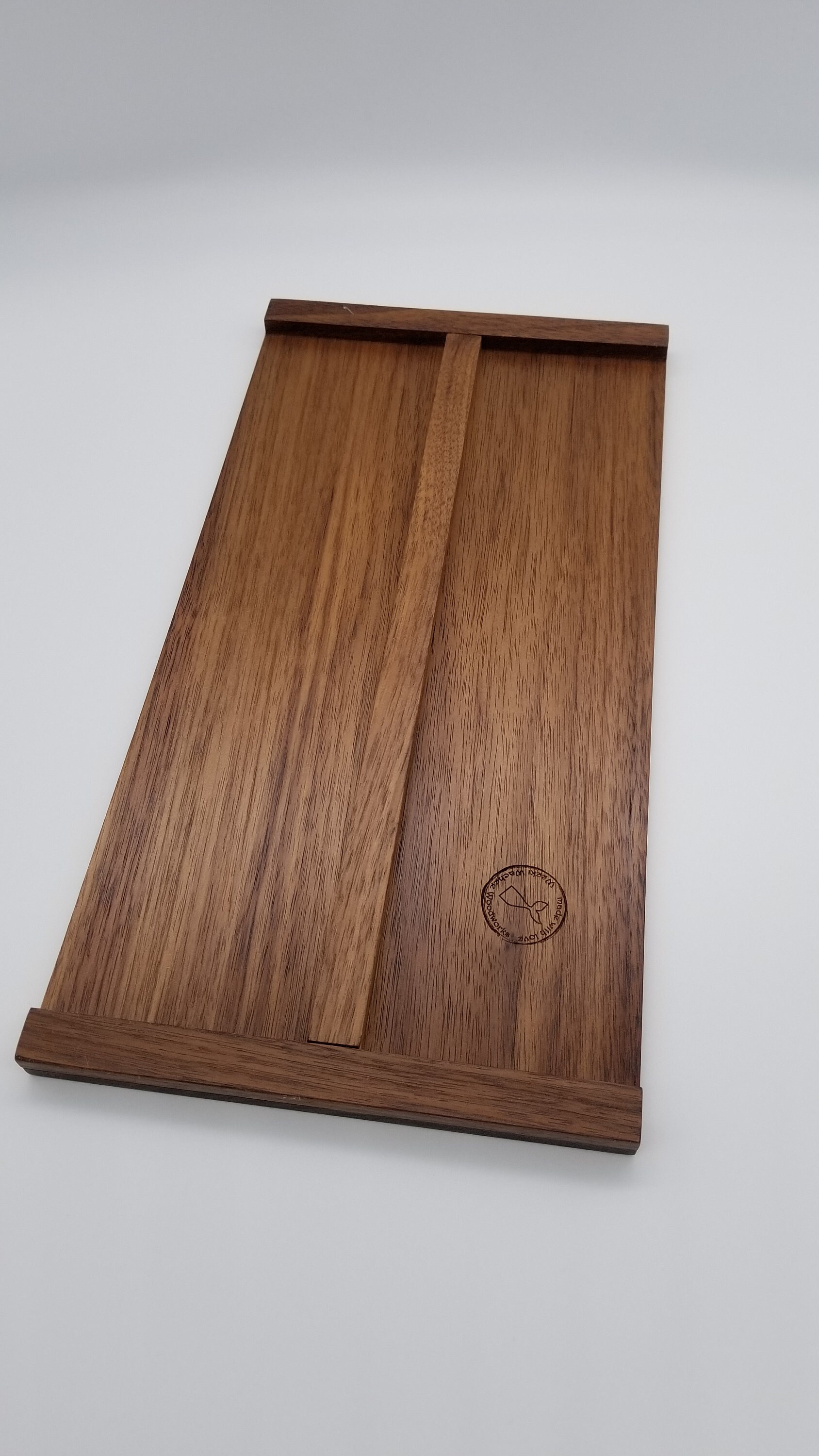 Walnut Raised Tray Art Stand Wood Riser Minimalist Design Hardwood 5 ...