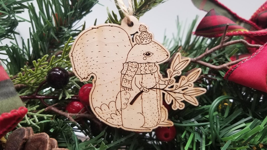 Squirrel Christmas Tree Ornament, Woodland Nature Forest Theme ...