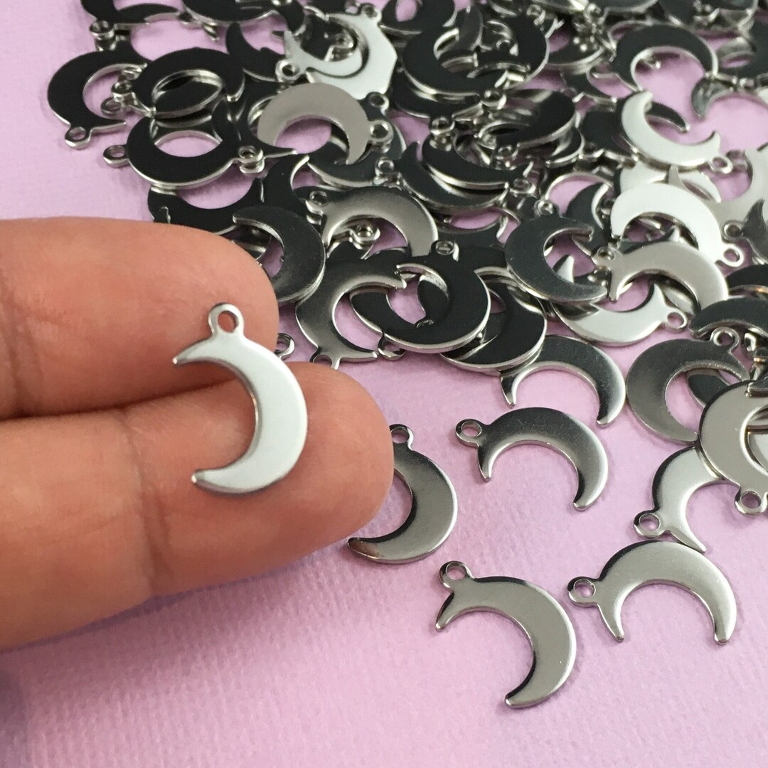 Bulk Stainless Steel Crescent Moon Charms, Moon Pendant, Moon Gifts, Moon Jewelry, Necklace ...