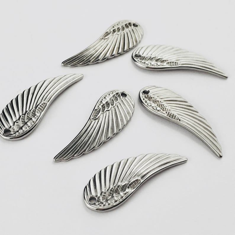 Stainless Steel Angel Wing Charms Angel Wing Pendant - Etsy
