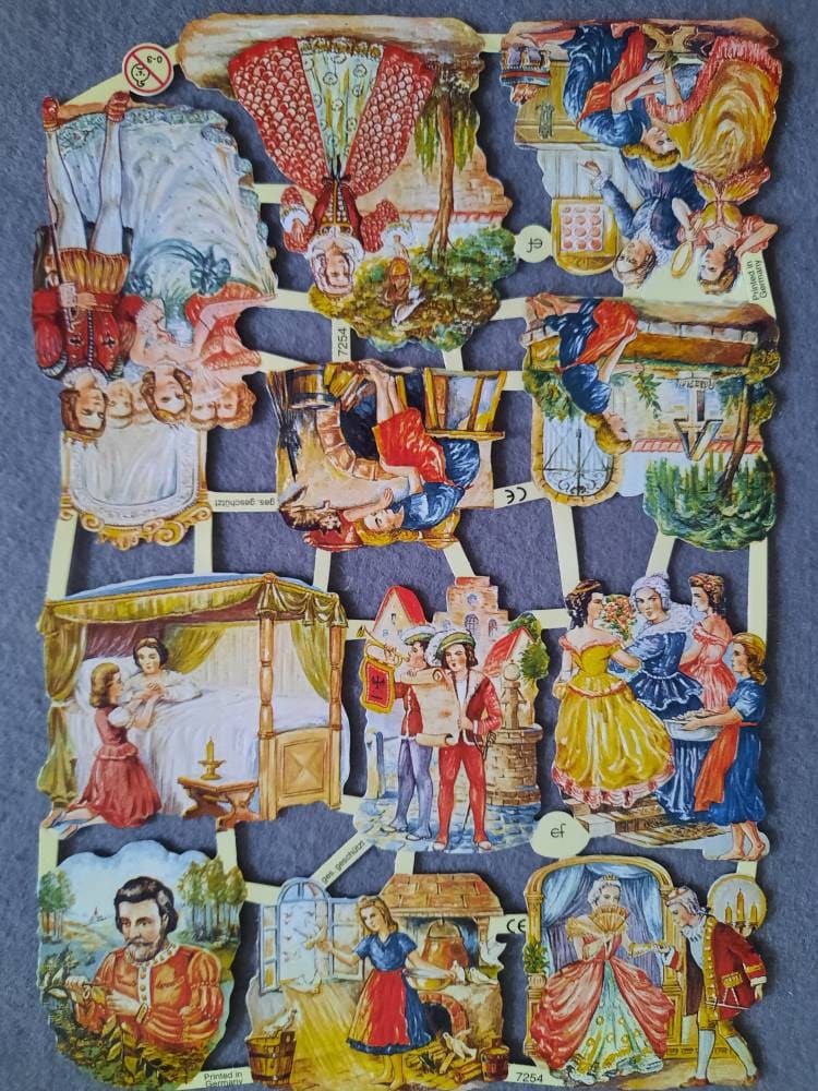 Glanzbilder Poesie Nostalgie Märchen Aschenputtel Kartons | Etsy