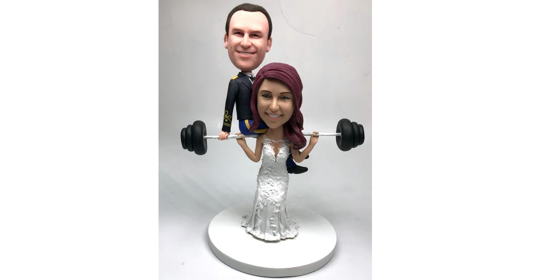 Custom Cake Toppers Groom Sit on the Barbell Funny Cake Toppers - Etsy