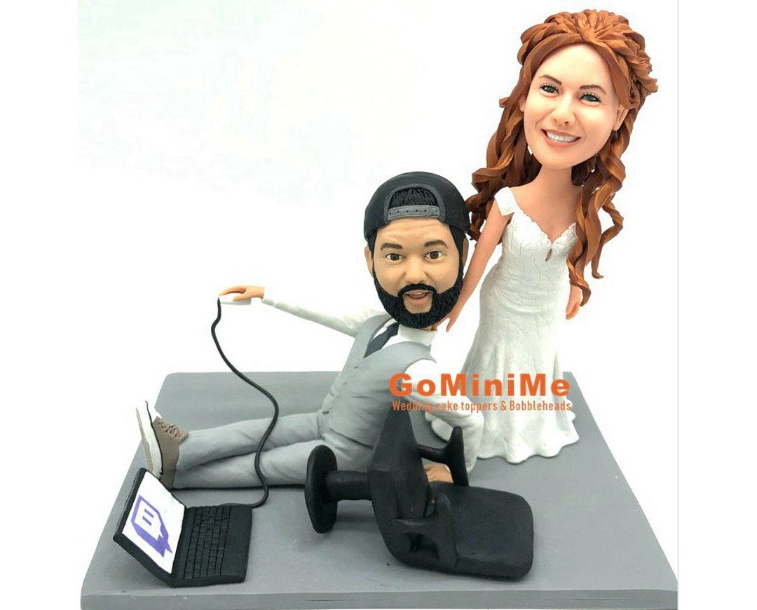 Wedding Gifts Idea for Gamer Groom Custom Cake Topper Personalized for ...
