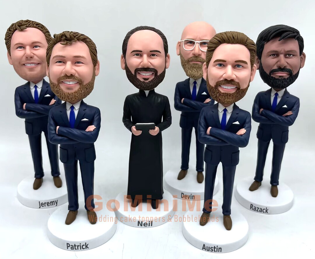 Custom Groomsmen Gift - Set of 1-20 Groomsman Bobble Head - Pastor ...