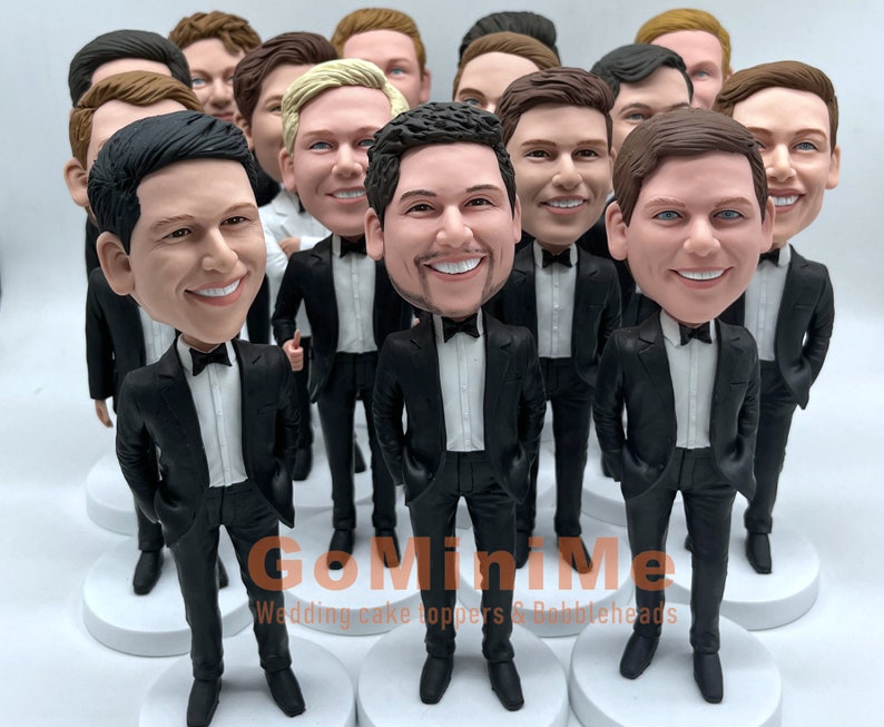 Custom Groomsmen Bobbleheads, Personalized Gift Set - Etsy