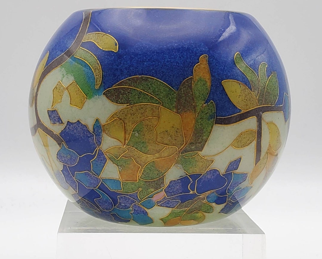 William Yee Translucent Cloisonne Grapevine Motif Vase - Etsy