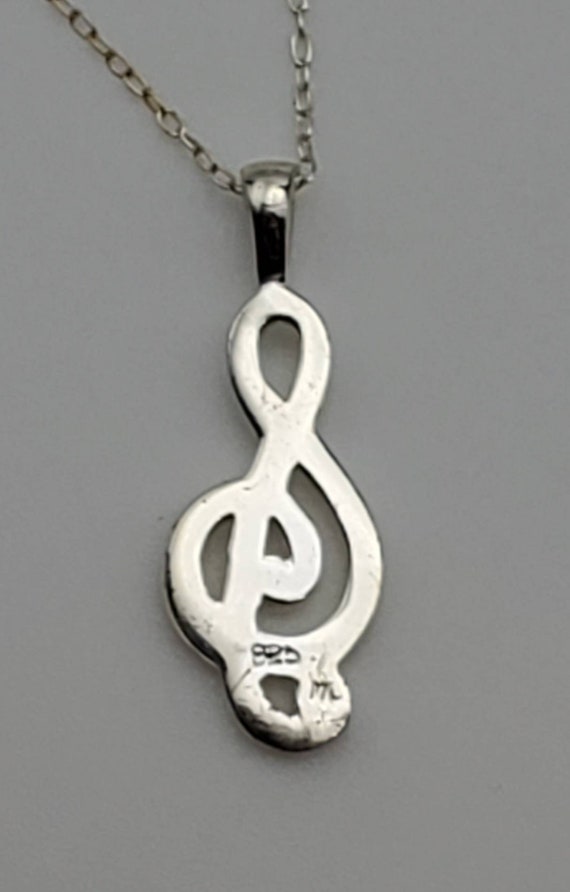Sterling Silver Treble Clef Chain Necklace - 18.25" - Gem