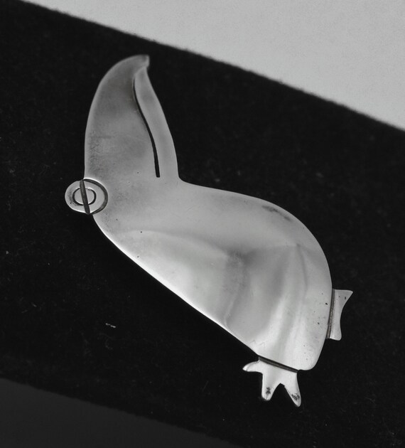 Vintage Sterling Silver Bird Brooch - Gem