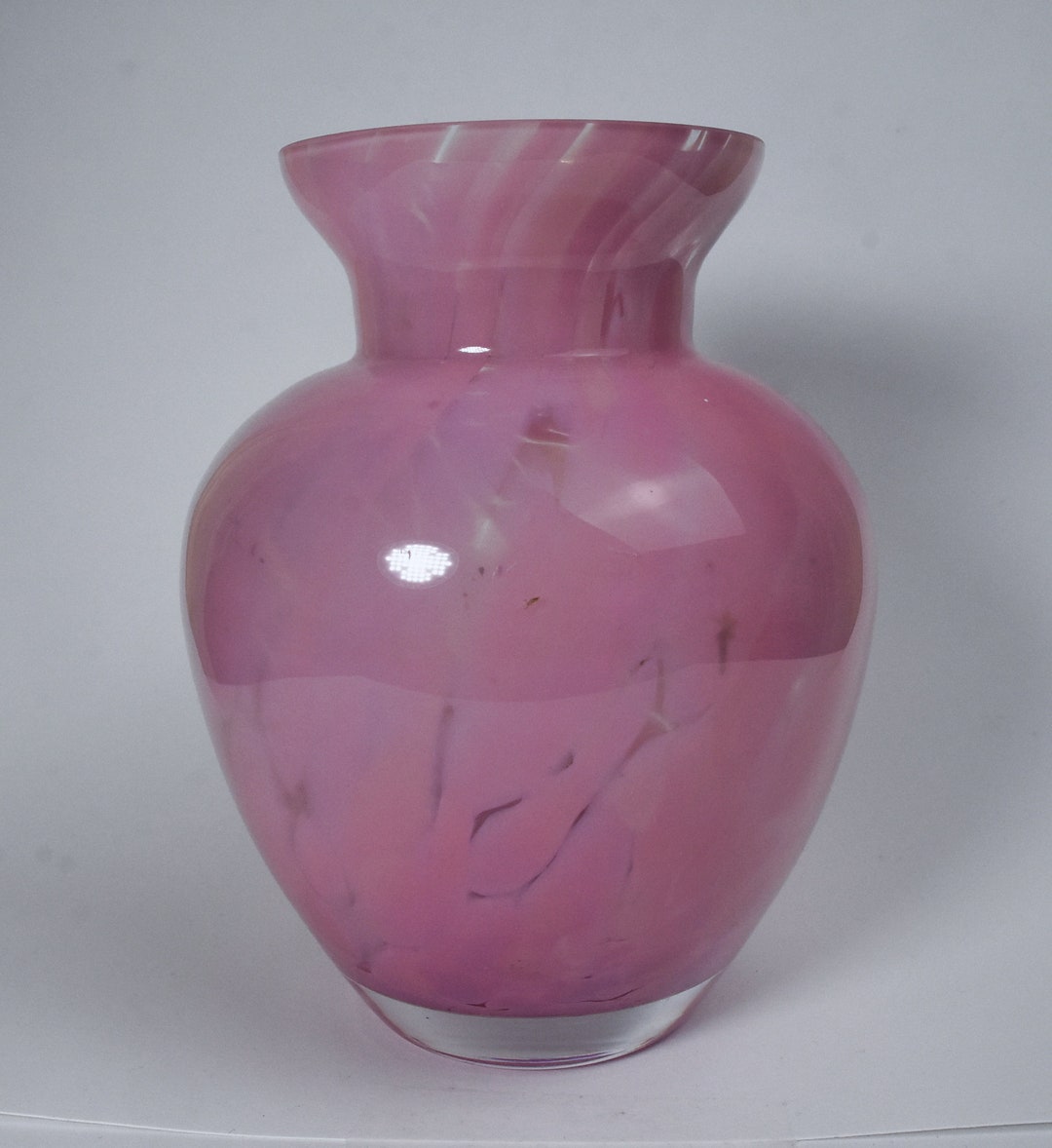 Pink Mottled Glass Vase - Etsy
