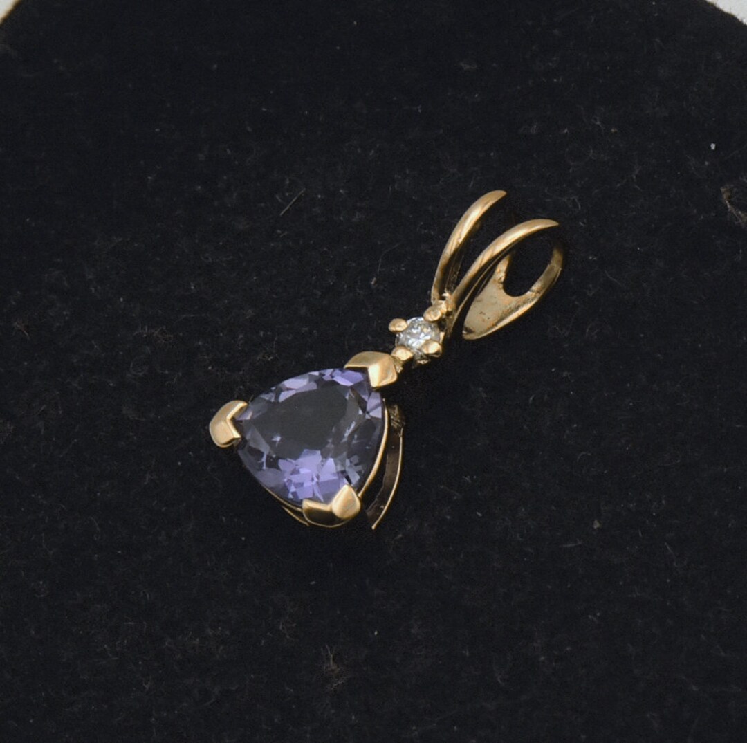 Ross-simons - Synthetic Color Change Sapphire Vermeil Pendant - Etsy