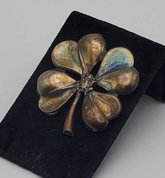Vintage Sterling Silver Four Leave Clover with US Mil… - Gem