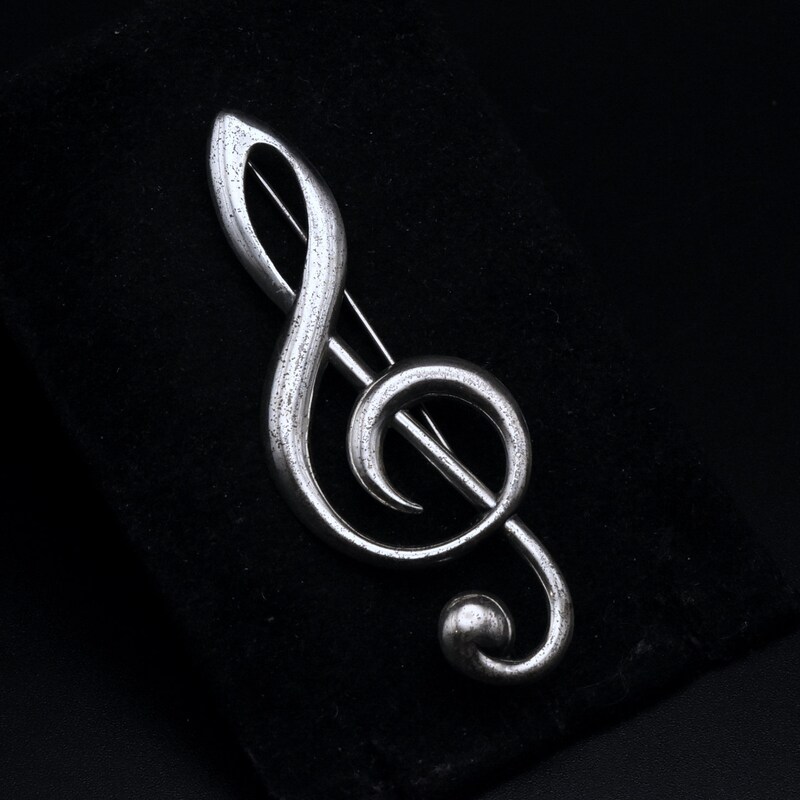 Treble Clef Brooch - Etsy UK