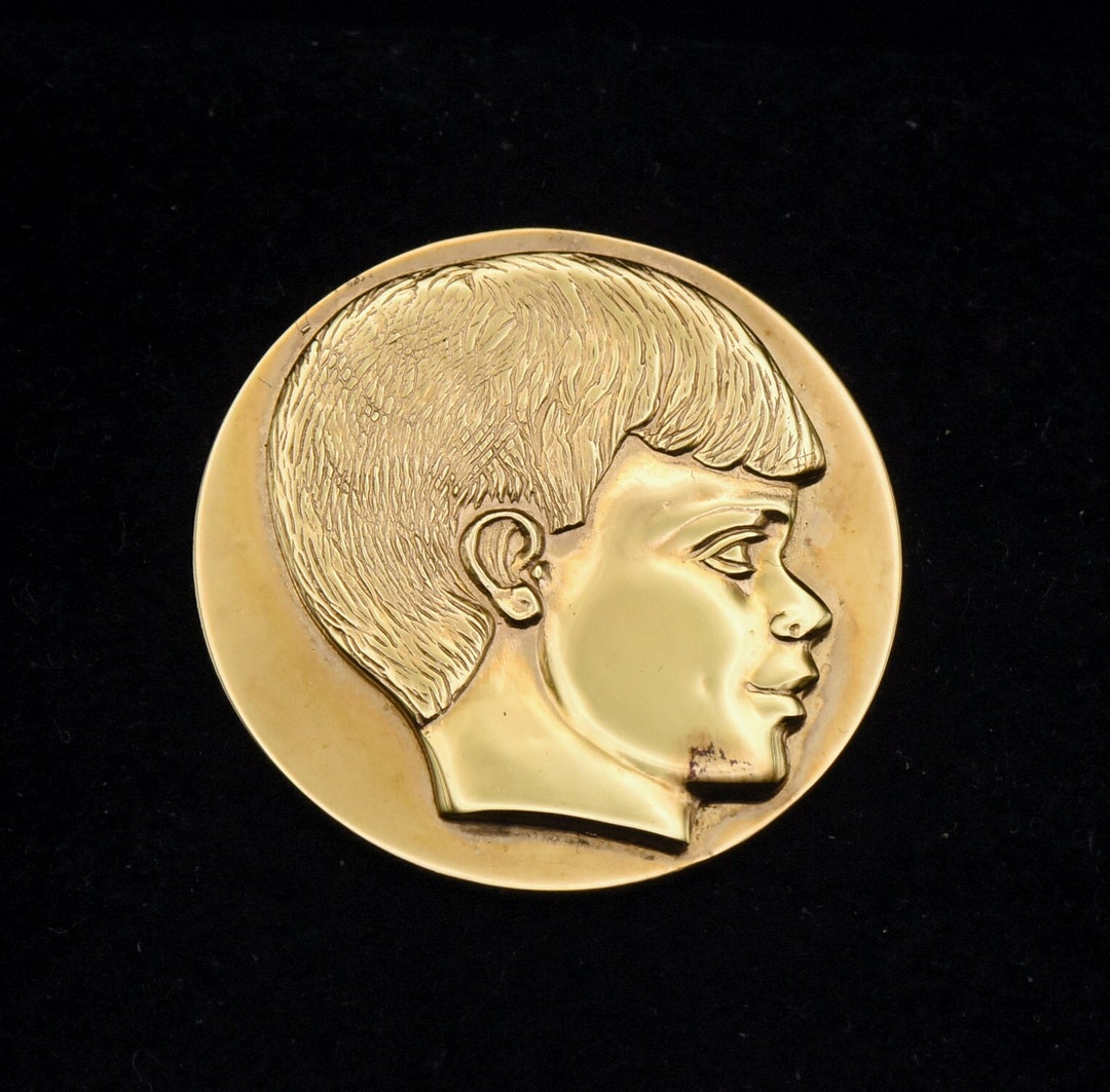 Vintage 14k Gold Boy's Profile Lapel Pin - Etsy