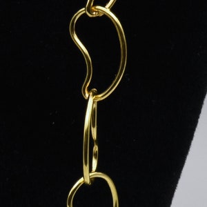 Veronese - Vintage Italian Gold Tone Sterling Silver Kidney Bean Link ...