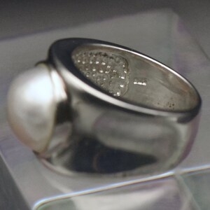 Vintage Sterling Silver Pearl Ring - Size 9.25 - Etsy