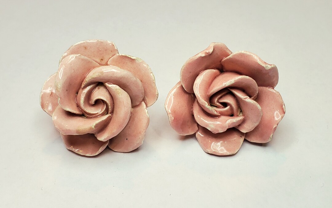 Vintage Handmade Ceramic Roses - Etsy
