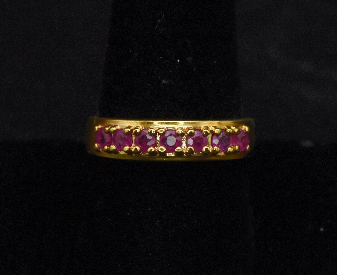 Ross-simons - Vintage Gold Tone Sterling Silver Ruby Ring - Size 9 - Etsy
