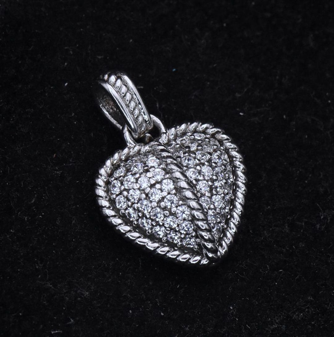 Judith Ripka - Sterling Silver Cubic Zirconia Heart Charm - Etsy