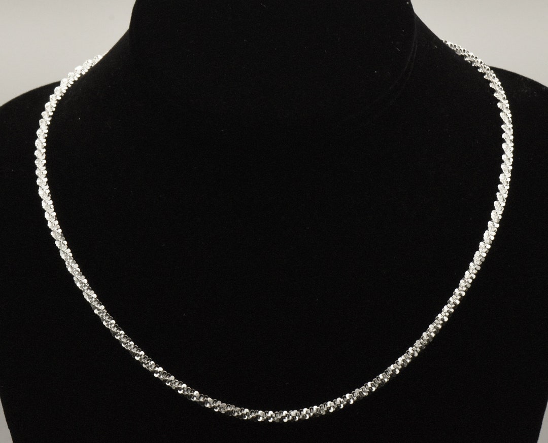 Milor - Vintage 950 Silver Tinsel Link Chain Necklace - 18" - Etsy