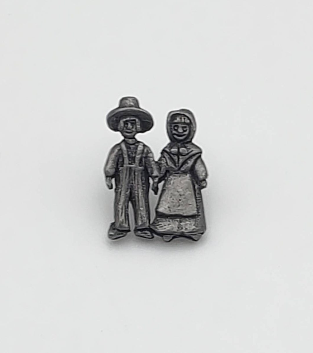 Vintage Pewter Pioneer Couple Pin - Etsy