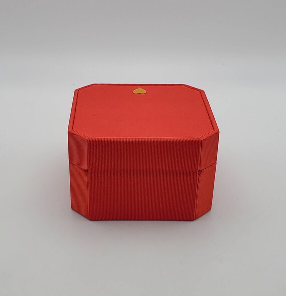 Red Fabric "Snow Globe" Jewelry Box - Gem