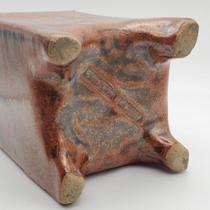 Vintage Rectangular Footed Art Pottery Vase - Etsy