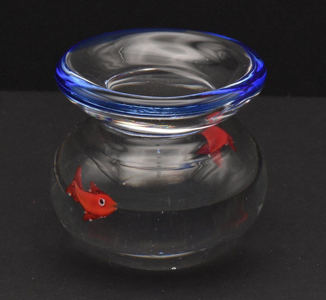 Vintage Handmade Heavy Fishbowl Glass Paperweight - 1.5lb+ - Etsy
