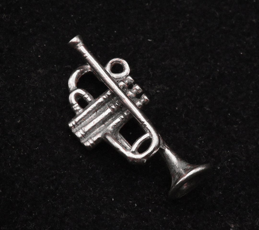 Vintage Sterling Silver Trumpet Charm - Etsy